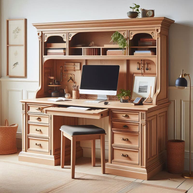 140 72. Drop-front Desk - a Desk with a Hinged Front Panel Tha Stock ...