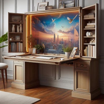 141 72. Drop-front Desk - a Desk with a Hinged Front Panel Tha Stock ...