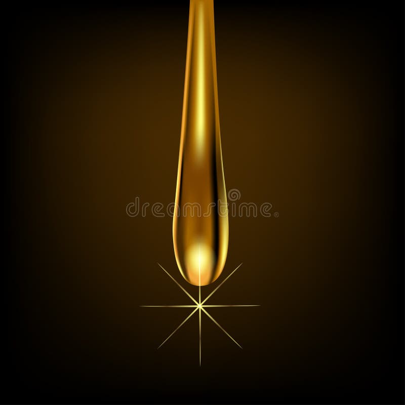 Drop Gold on Brown Background with Reflection Stock Vector ...