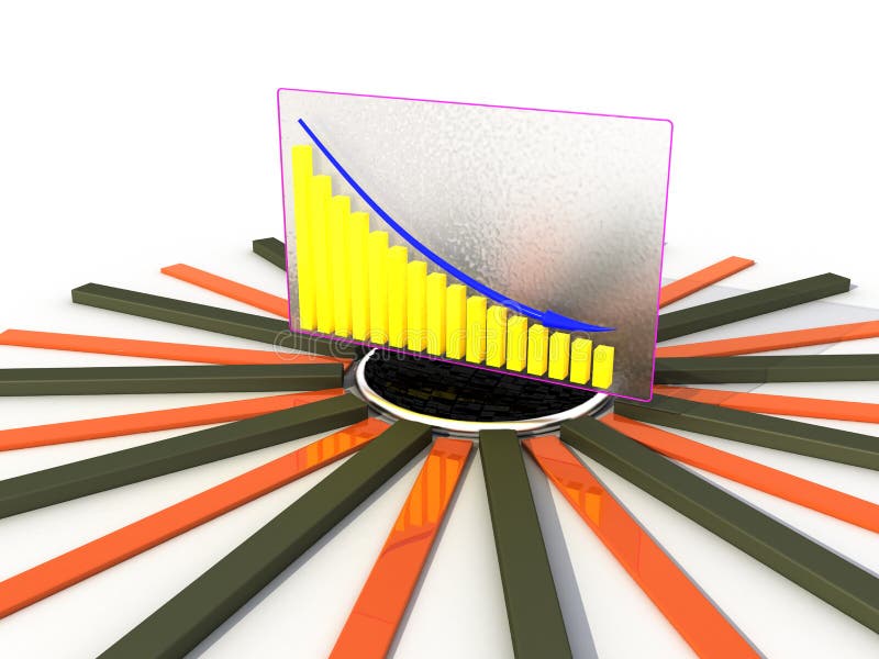 Sad man and drop graph stock vector. Illustration of decrease - 28421134