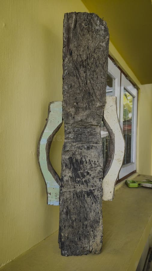 Drop Hammer Made of Ironwood Stock Image - Image of outdoor, concrete ...