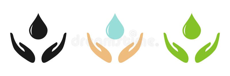 Drop in hand. Icon set stock illustration. Illustration of icon - 235430949