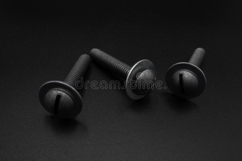 Drop Head Screw, with Washers on a Black Background Stock Photo - Image ...