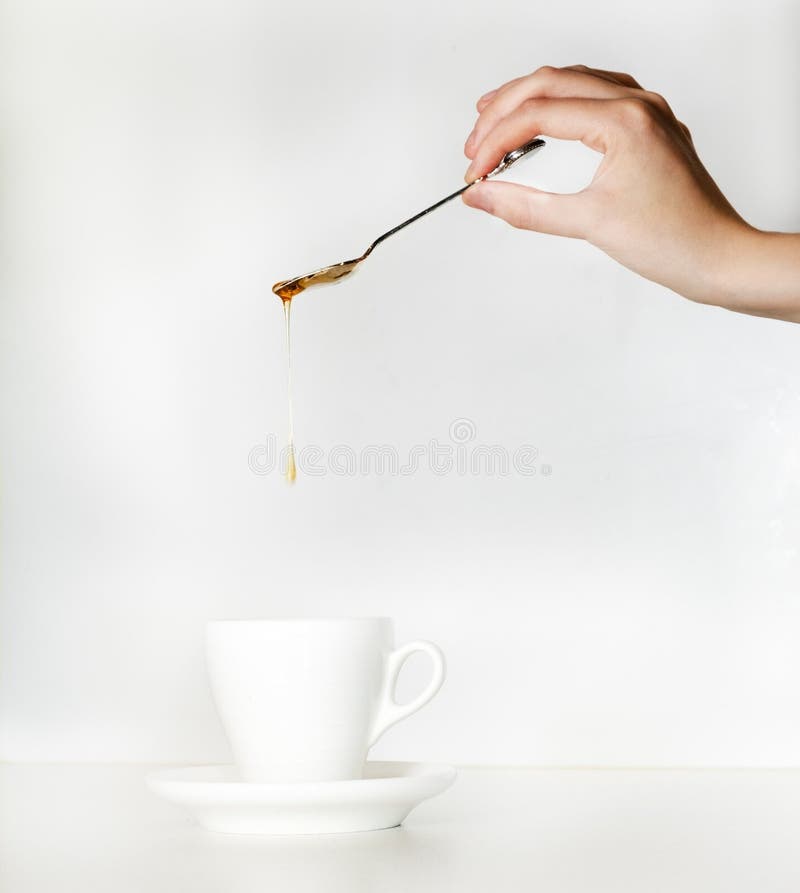 Drop of Honey in a Cup of Tea Stock Image - Image of white, kitchen ...
