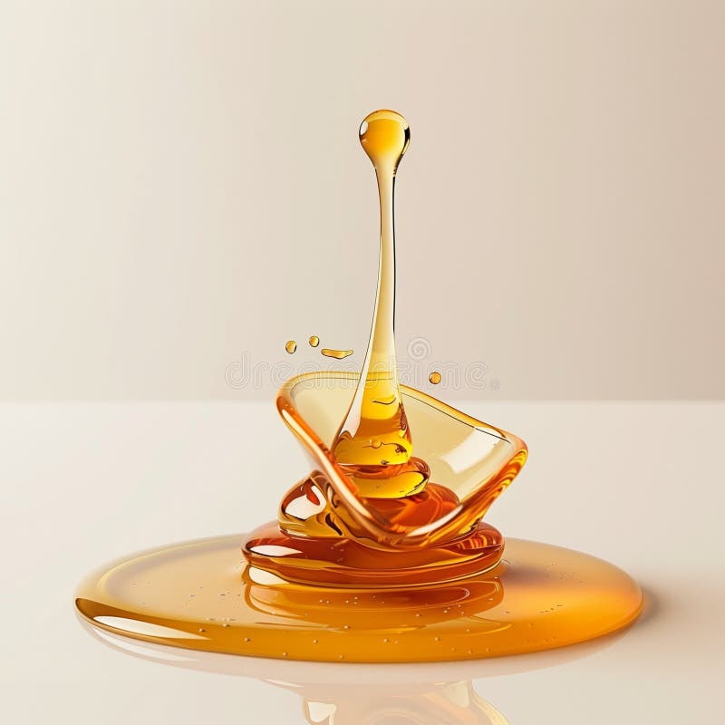 A Drop of Honey Dripping from the Top, with Honey Flowing on Its Bottom ...