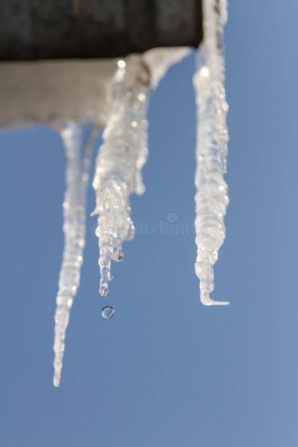 Drop from icicle stock photo. Image of cold, melting - 86065596