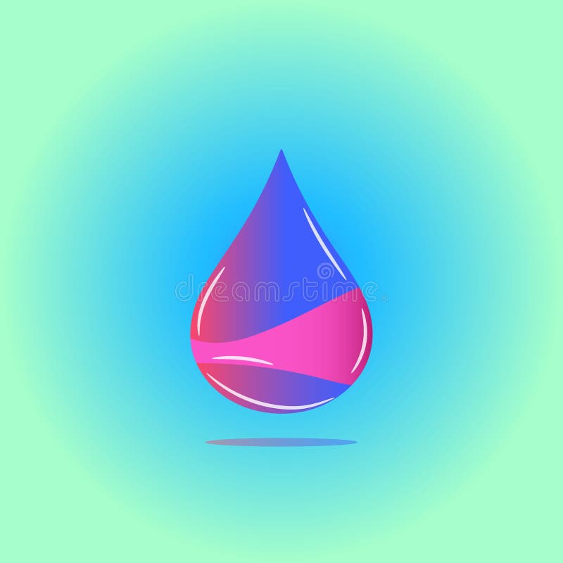 Drop Icon 3D Glowing with Gradient Colors Stock Vector - Illustration ...