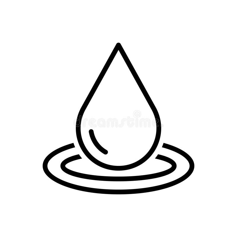 Black Line Icon for Drop, Pure and Ripple Stock Vector - Illustration ...