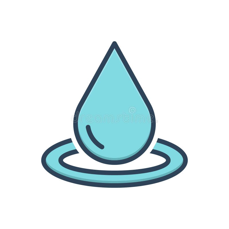 Color Illustration Icon for Drop, Pure and Ripple Stock Illustration ...