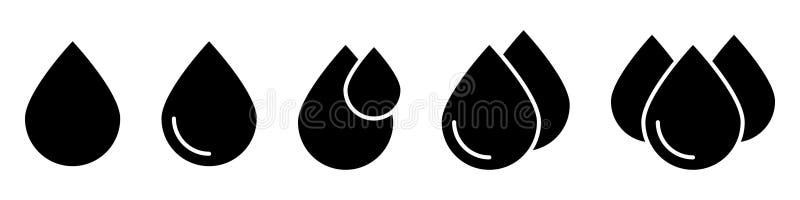 Drop Icon. Water or Oil Drop Icons Set Stock Vector - Illustration of ...