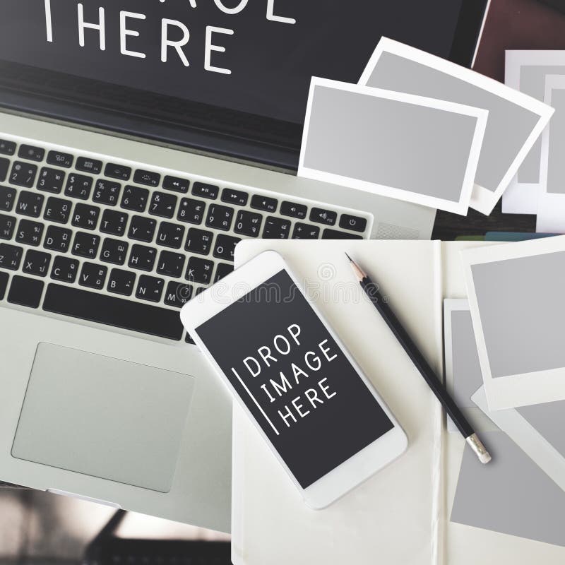Drop Image Here Data Digital Devices Internet Concept Stock ...
