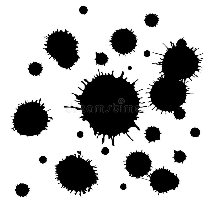A Drop of Ink, Diffuse Spots. Grunge Ink Blots and Drops. High Quality ...