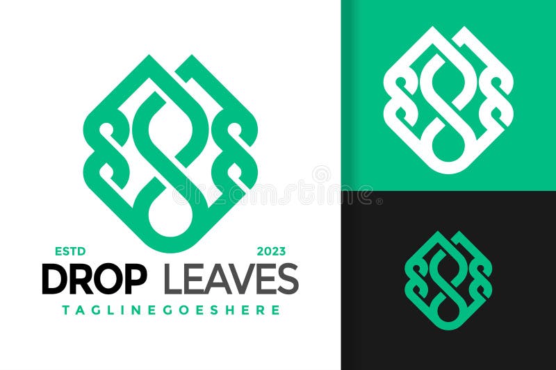 Drop Leaves Logo Vector Icon Illustration Stock Vector - Illustration ...