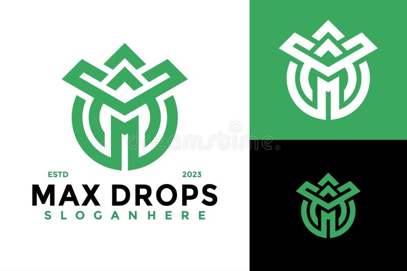 Drop Letter M Monogram Logo Design Vector Symbol Icon Illustration ...