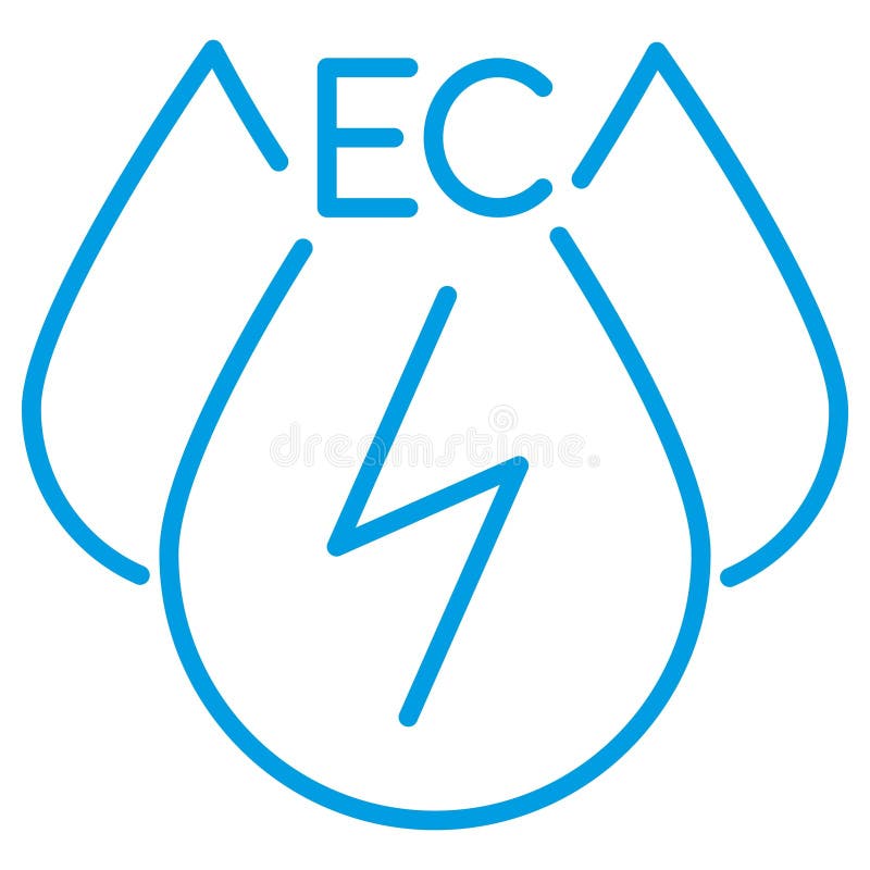 Drop and Lightning. Linear Vector Icon of the Fluid Electrical ...
