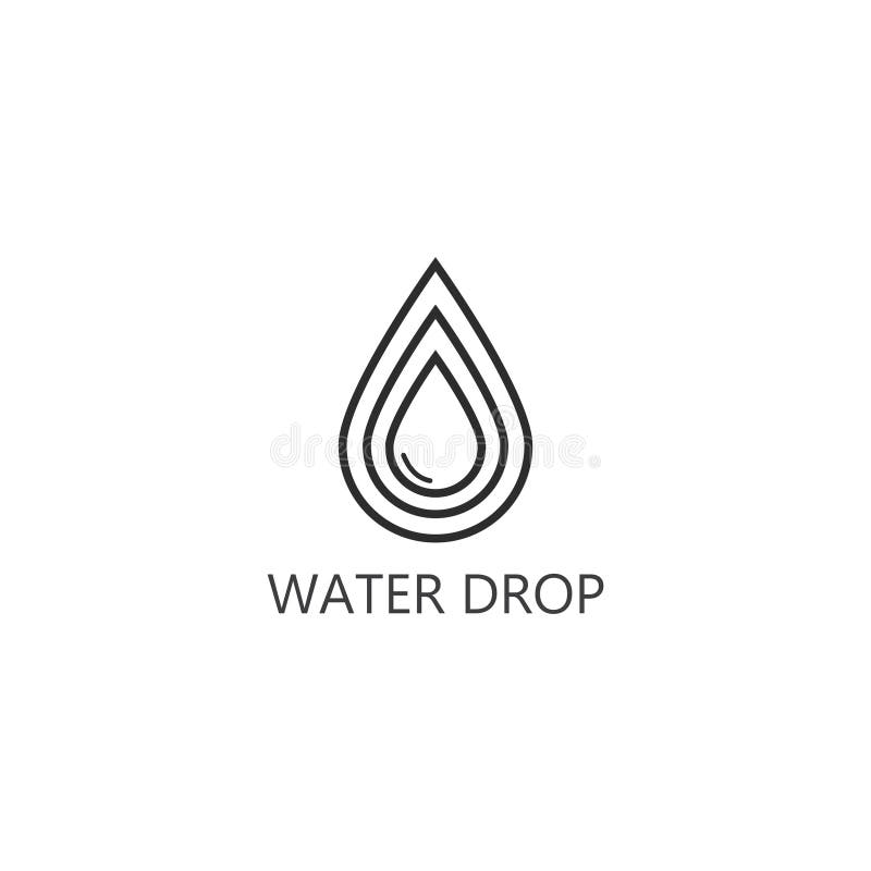 Drop Line Icon Water Drop Logo Vector Stock Illustration - Illustration ...
