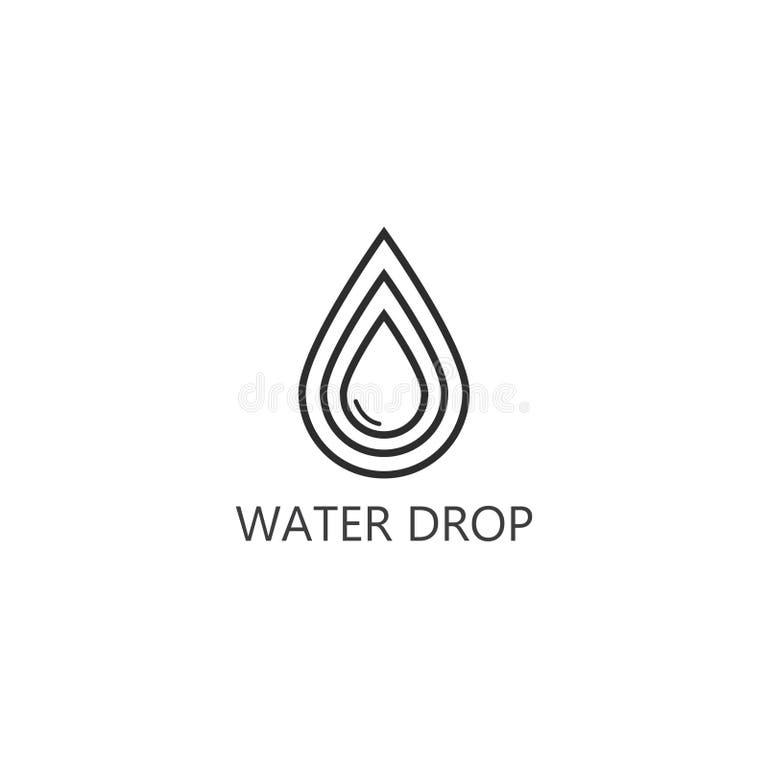 Drop Line Icon Water Drop Logo Vector Stock Vector - Illustration of ...