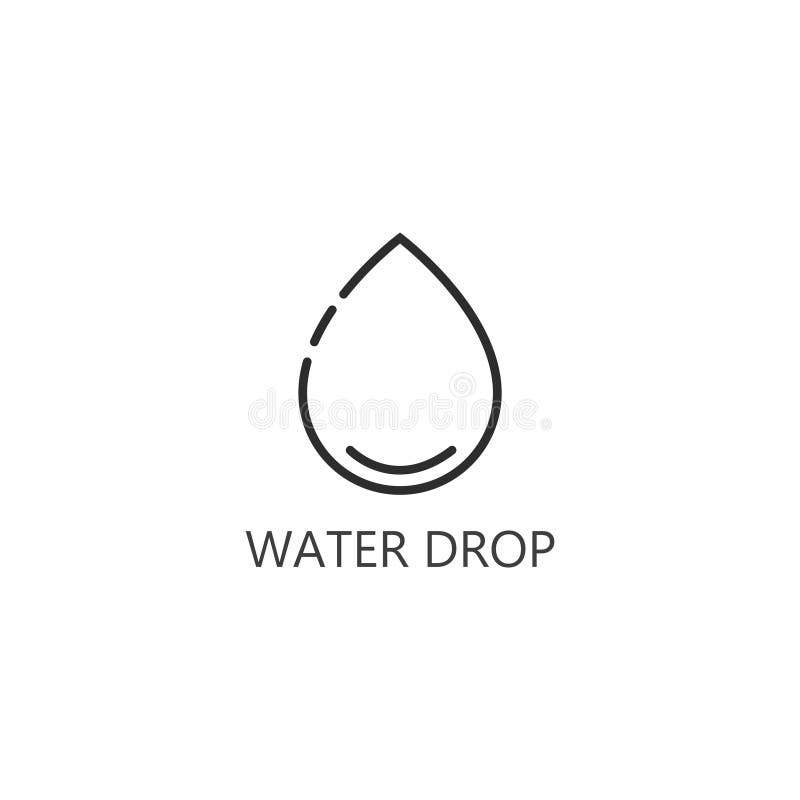Drop Line Icon Water Drop Logo Vector Stock Vector - Illustration of ...