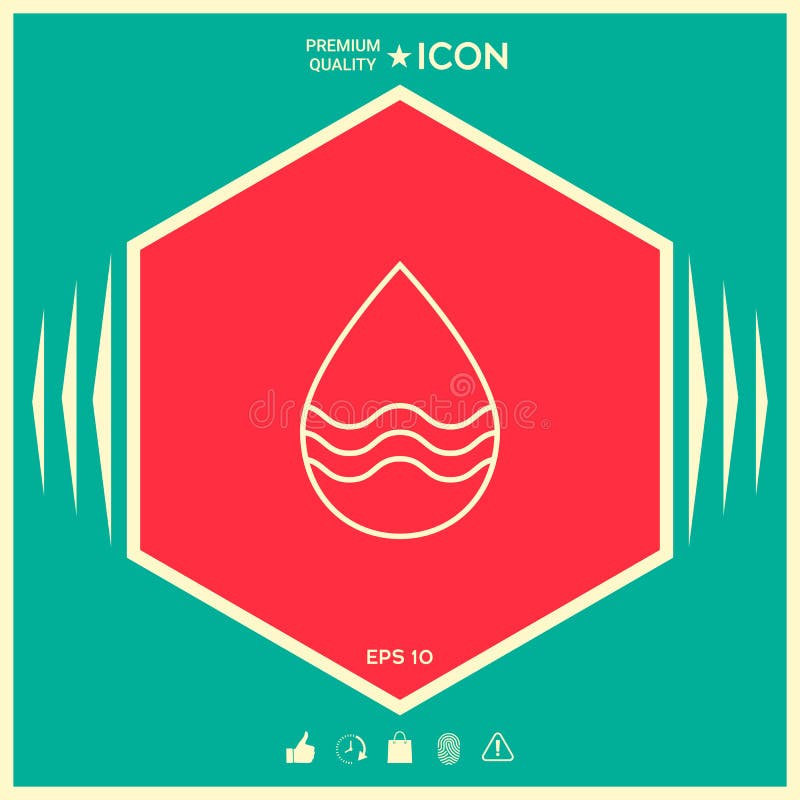 Drop line icon with waves stock vector. Illustration of isolated ...