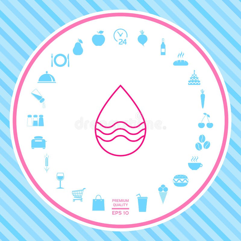 Drop line icon with waves stock vector. Illustration of drip - 125084079
