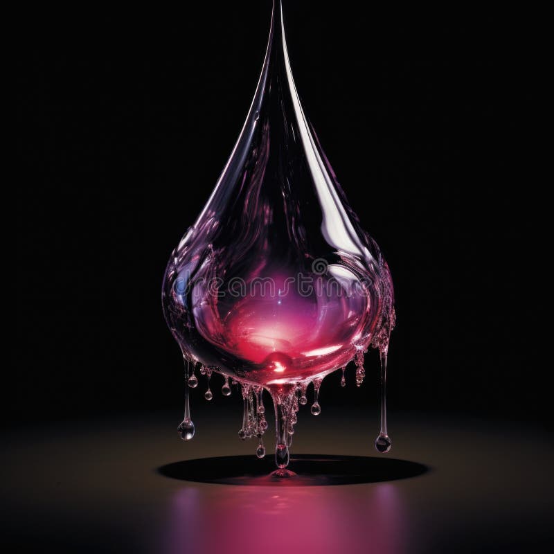 A Drop of Oil that is Dripping from a Bottle Stock Illustration ...