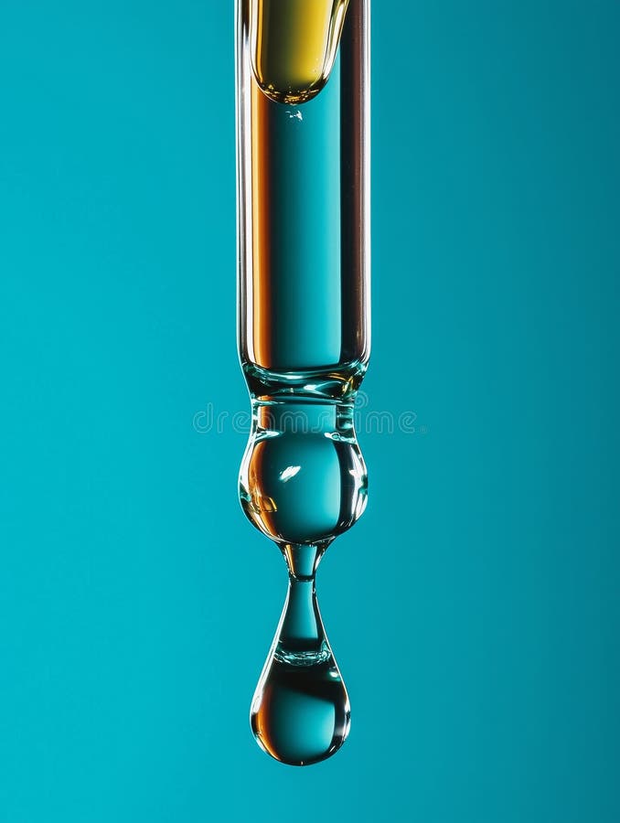 A Drop of Liquid is Slowly and Carefully Coming Out of a Pipette Stock ...
