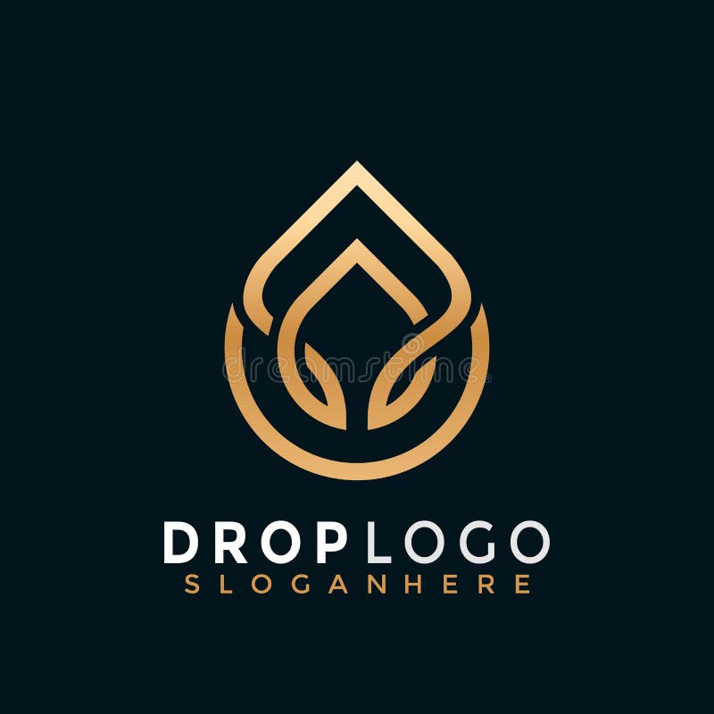 Drop Logo, Gold Drop Olive Creative Modern Logos Design Vector Stock ...
