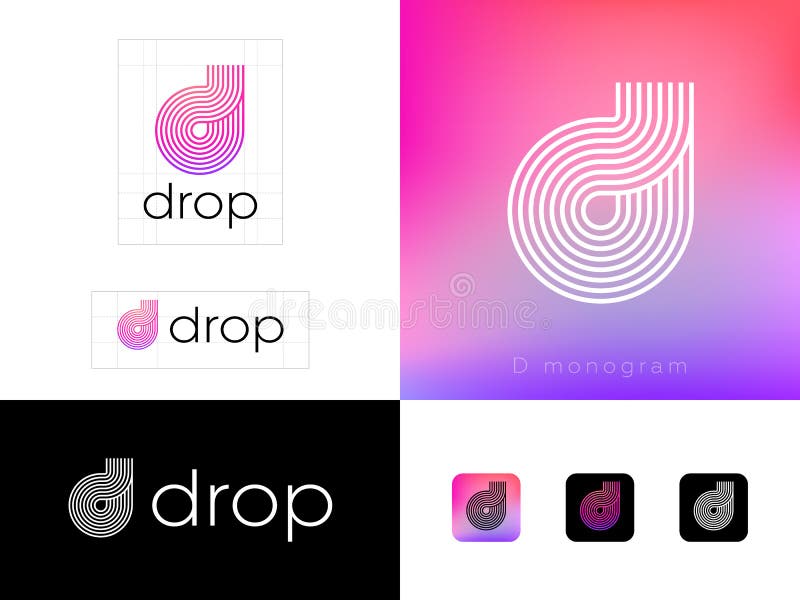 Drop Logo. Identity, Corporate Style, App Button Set. Stock Vector ...
