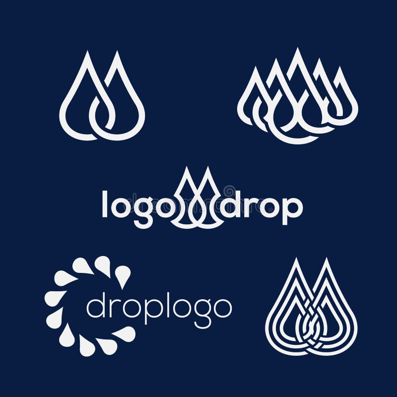 Drop logo set stock vector. Illustration of logo, simple - 65542017