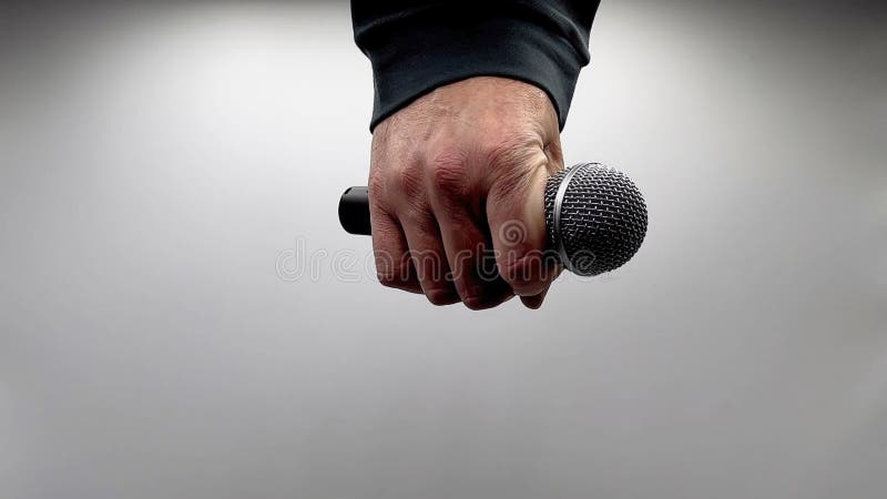 Drop The Mic On Sequence Male Hand Black Mic Stock Image Image Of Basic Concept 272681385