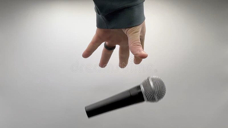 Drop The Mic On Sequence Male Hand Black Mic Stock Image Image Of Basic Concept 272681385