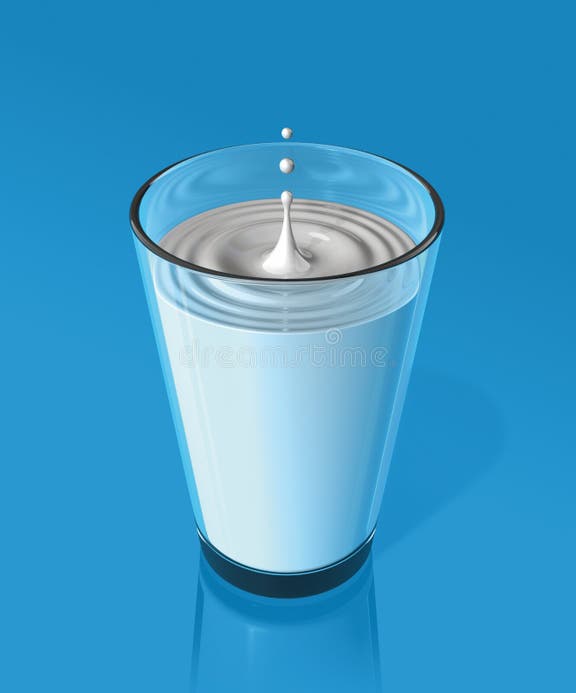Drop of Milk and Ripple in a Milk Glass Stock Illustration ...