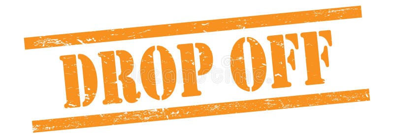 DROP OFF Text on Orange Grungy Lines Stamp Stock Illustration ...