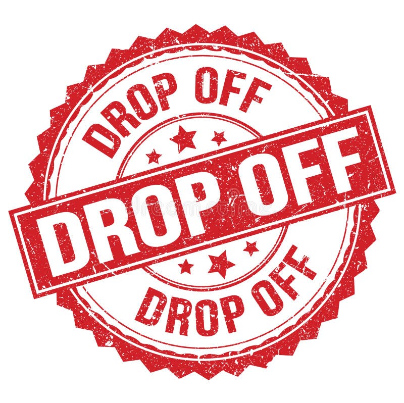 DROP OFF Text on Red Round Stamp Sign Stock Illustration - Illustration ...
