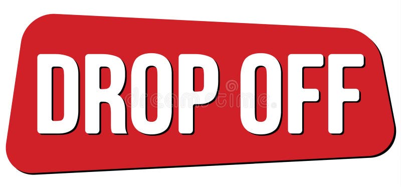 DROP OFF Text on Red Trapeze Stamp Sign Stock Illustration ...