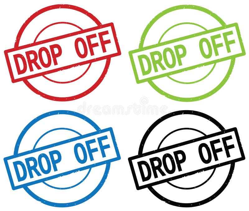 DROP OFF Text, on Round Simple Stamp Sign. Stock Illustration ...