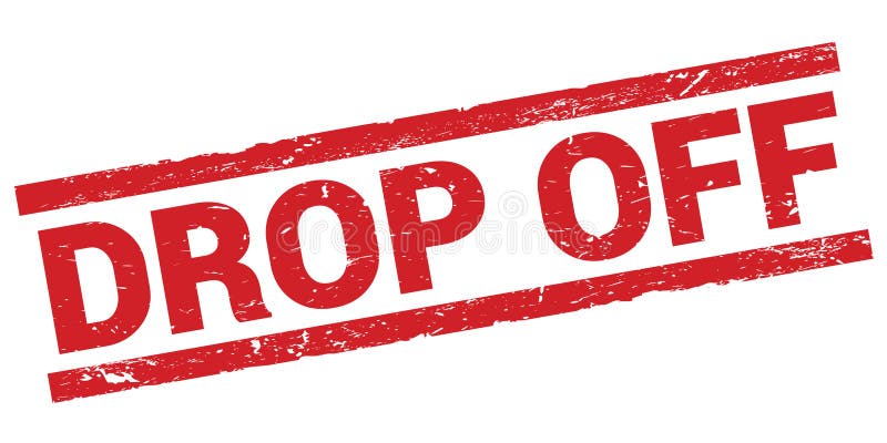 DROP OFF Text on Red Rectangle Stamp Sign Stock Illustration ...