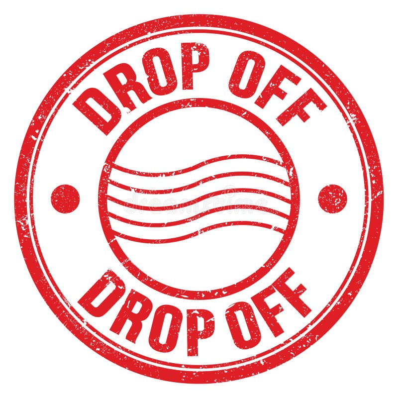 DROP OFF Text Written on Red Round Postal Stamp Sign Stock Illustration ...