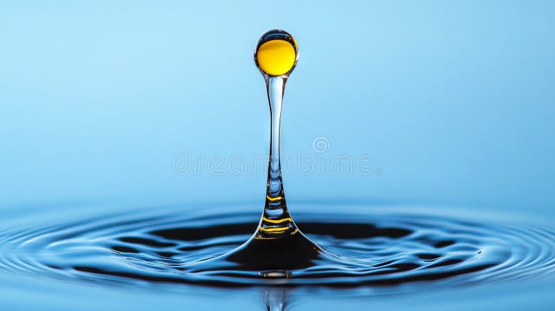 A Drop of Oil Falling into a Pool of Water Stock Image - Image of ...