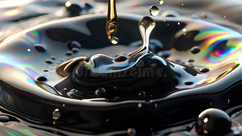 A Drop of Oil Falls into a Liquid in Motion. Stock Footage - Video of ...