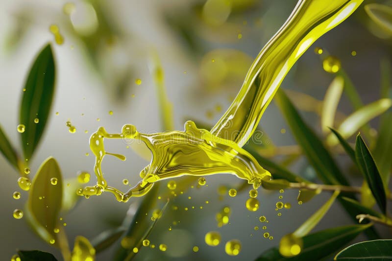 A Drop of Olive Oil on the Branch of an Olive Tree, Highlighting Its ...