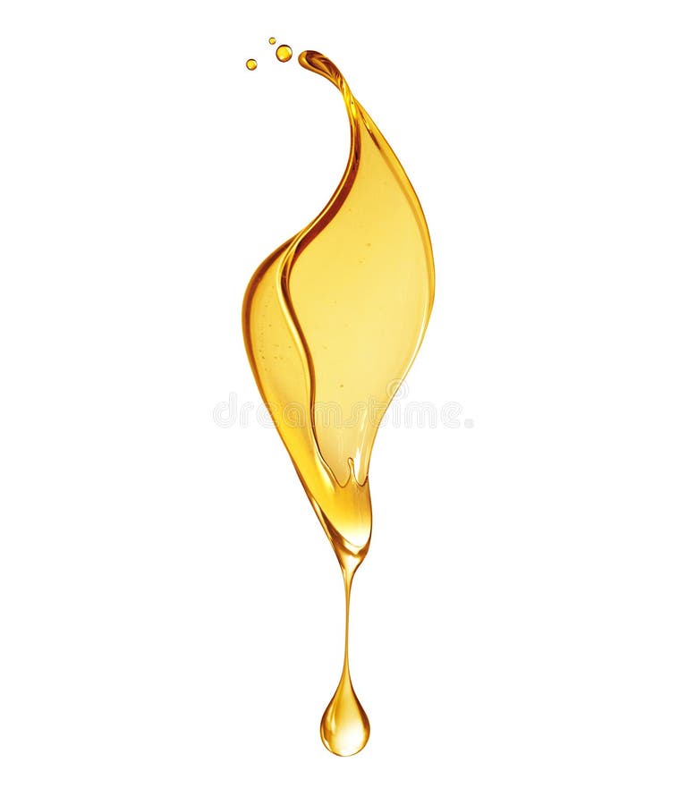 Drop of Olive Oil or Oily Cosmetic Liquid Dripping on a White ...
