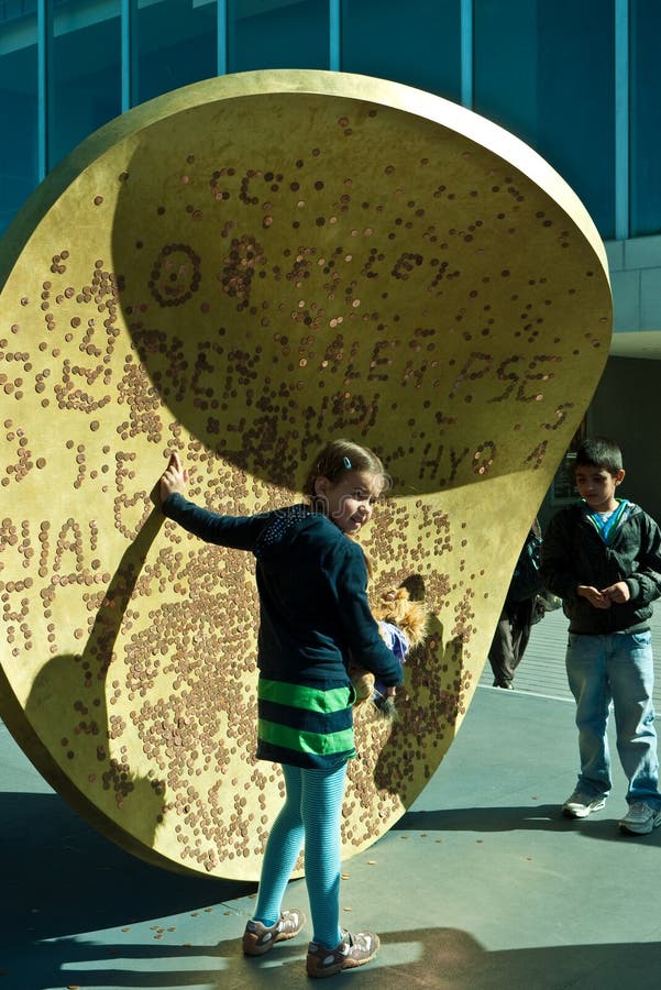 Drop, Outsize Coin Installation Southbank. Editorial Stock Image ...
