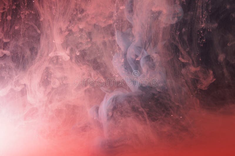 A Drop of Paint Dissolves in Water. Red Paint is Mixed with Water Stock ...