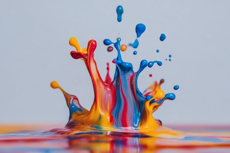 A Drop of Paint Falling into Water, Creating Colorful Swirls Stock ...