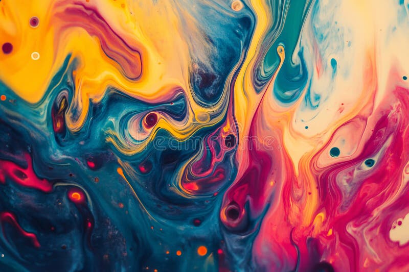 A Drop of Paint Falling into Water, Creating Colorful Swirls Stock ...