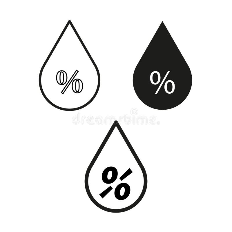 Drop Percentage Icon. Percent Symbol Design. Water Percentage ...