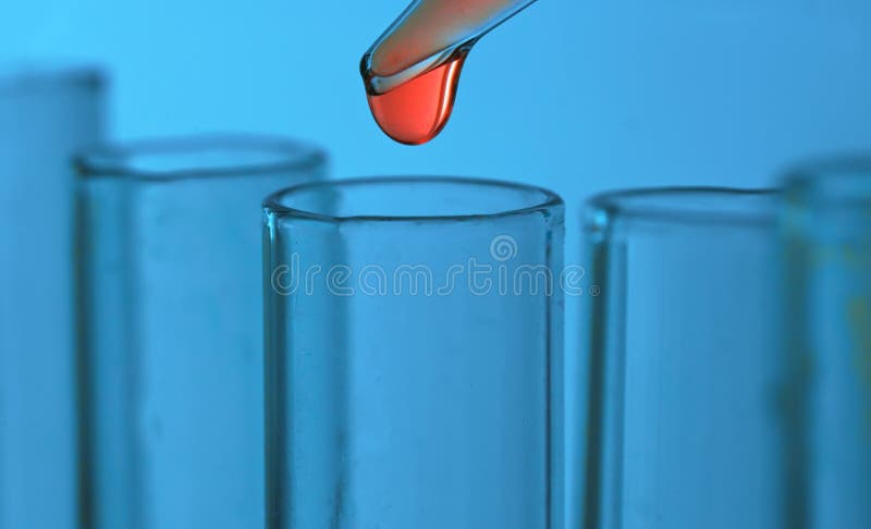 Drop from Pipette Drips into Test Tubes Stock Image - Image of beaker ...