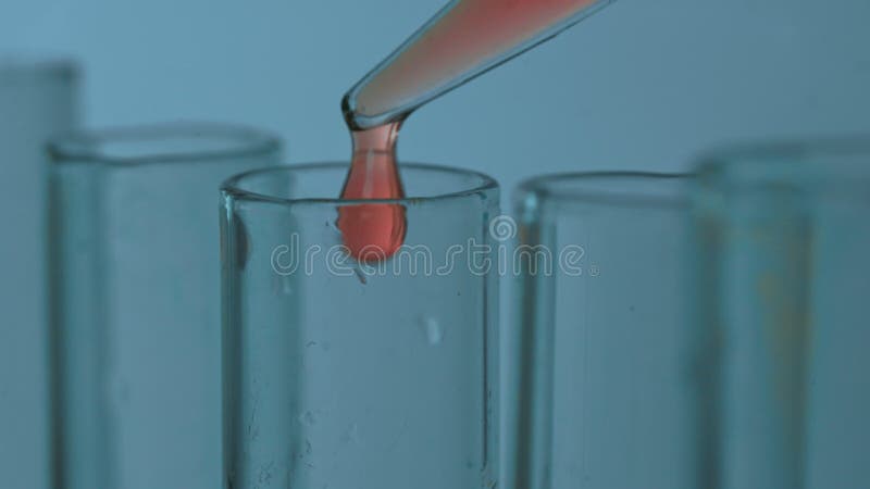 Drop Dripping into Laboratory Test Tubes. Stock Video - Video of ...