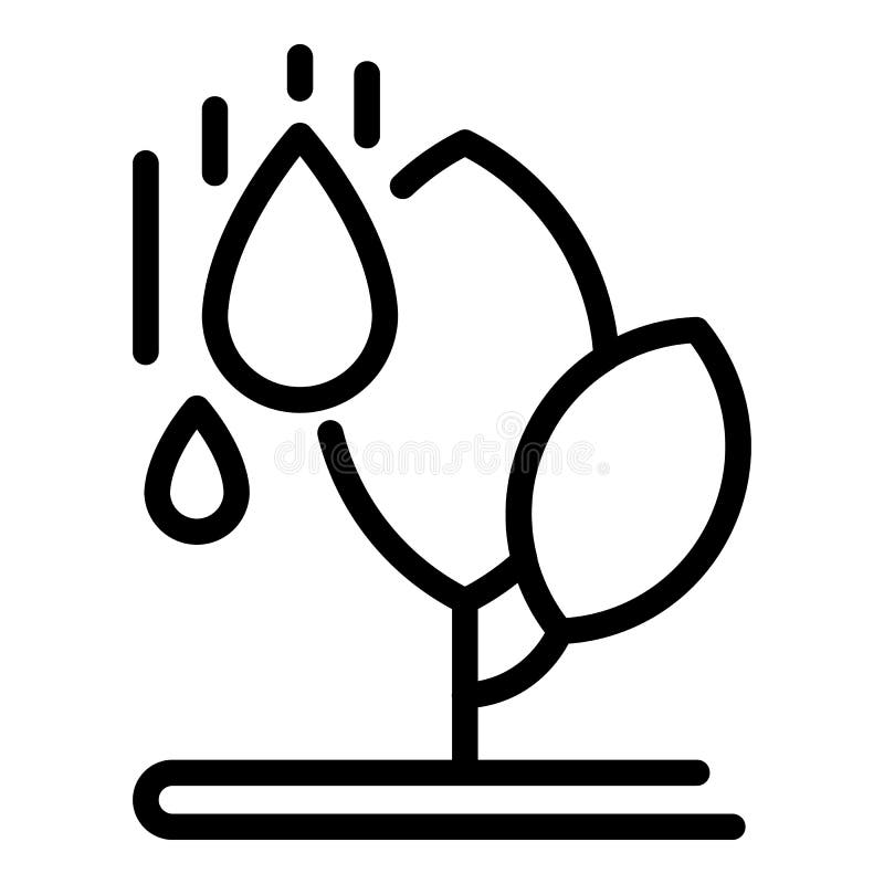 Drop Plant Icon, Outline Style Stock Vector - Illustration of flower ...